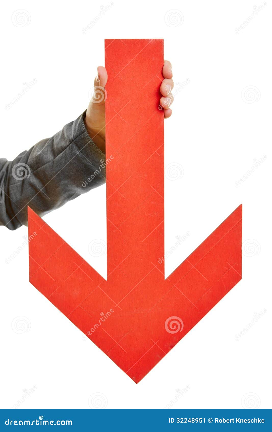 Hand Die Grote Rode Pijl Houden Stock Afbeelding - Image of zakenvrouw ...
