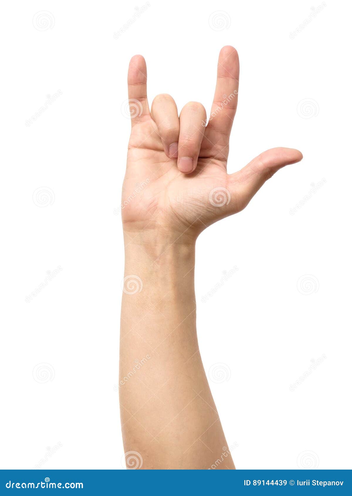 Hand Die Het Gebaar Van Duivelshoornen Geeft Stock Afbeelding - Image ...