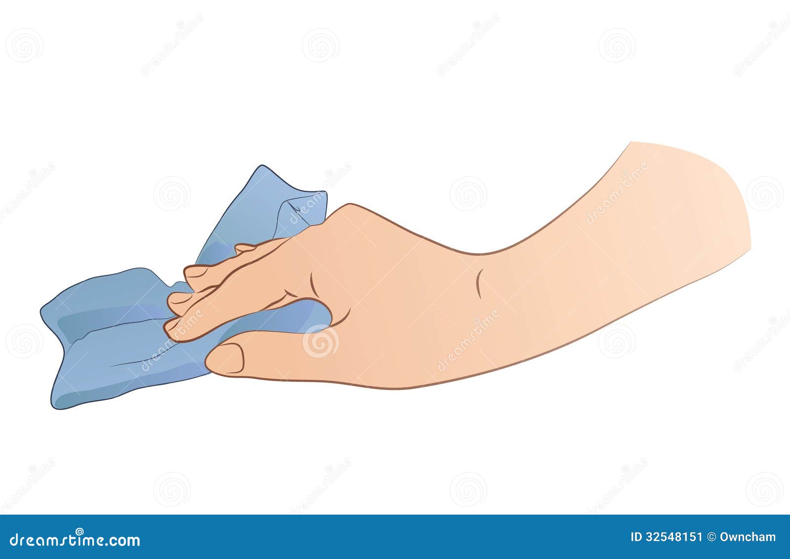 Hand, die Lappen hält vektor abbildung. Illustration von inländisch ...