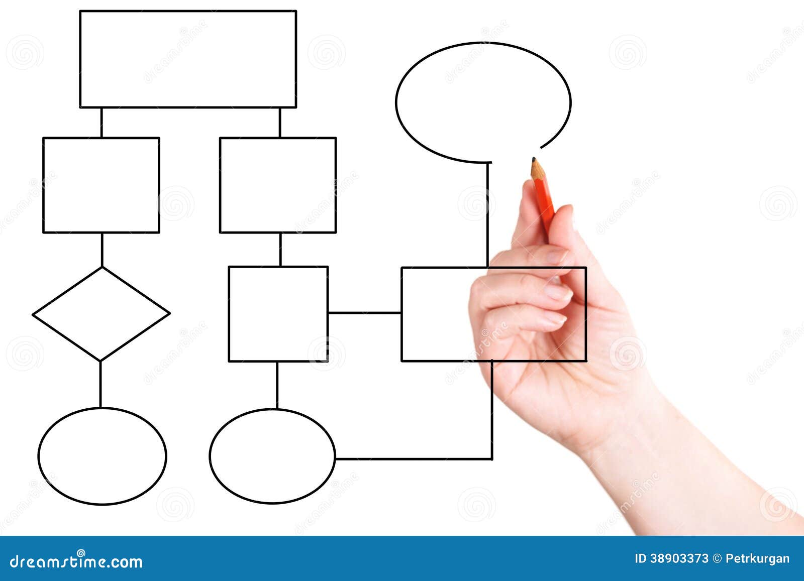 Hand Die Leeg Diagram Trekken Stock Afbeelding - Image of mensen ...