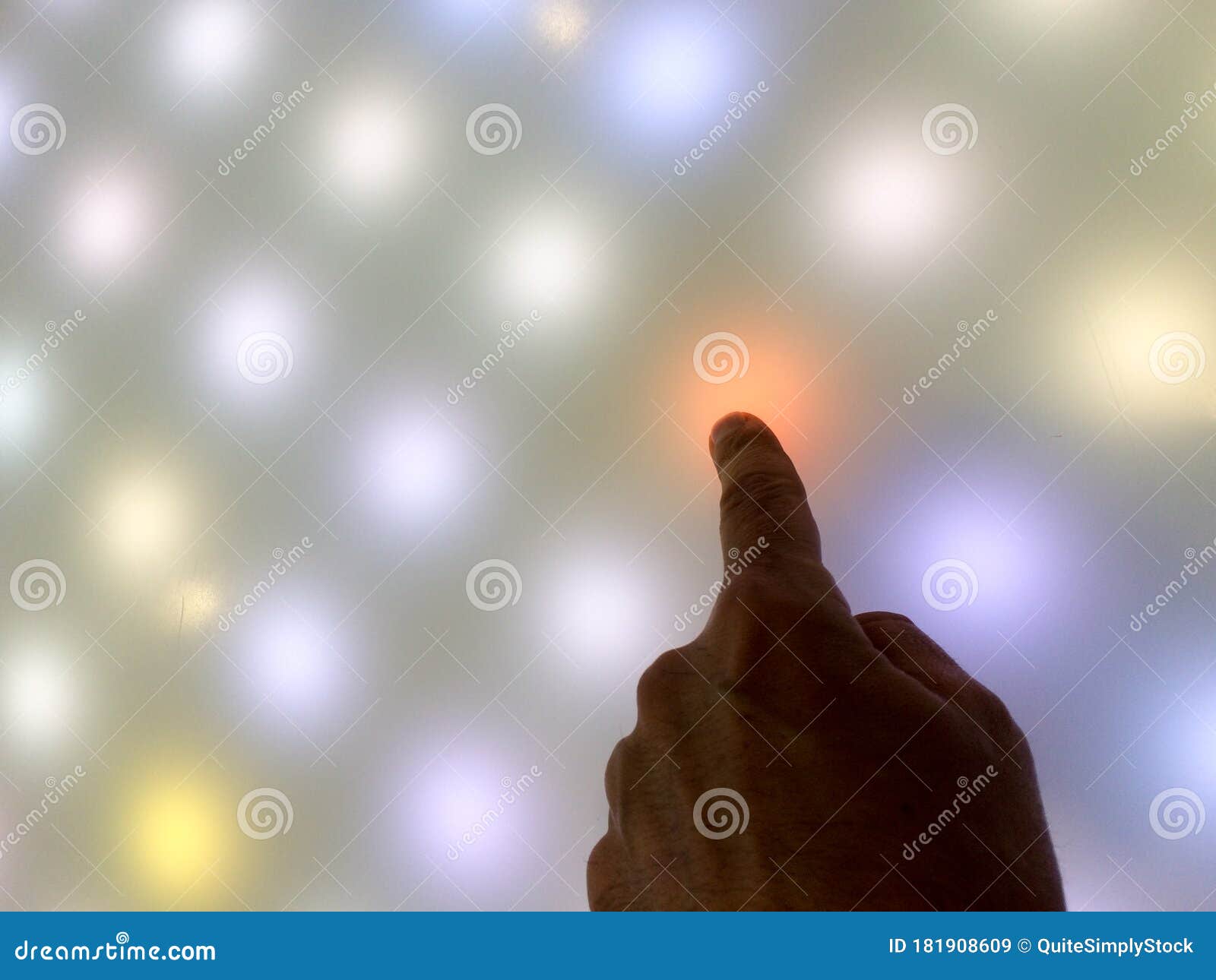 Hand on Digital Art Dot Touch Screen Stock Image - Image of design ...