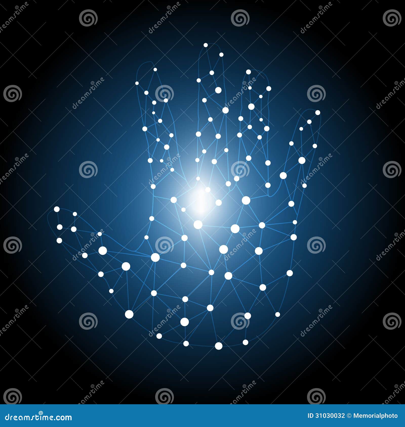 Hand digital network stock vector. Illustration of business - 31030032