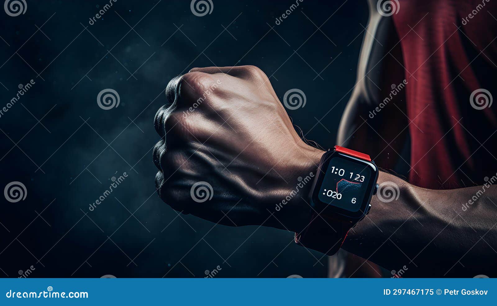 Hand with Digital Smartwatch Stock Illustration - Illustration of ...