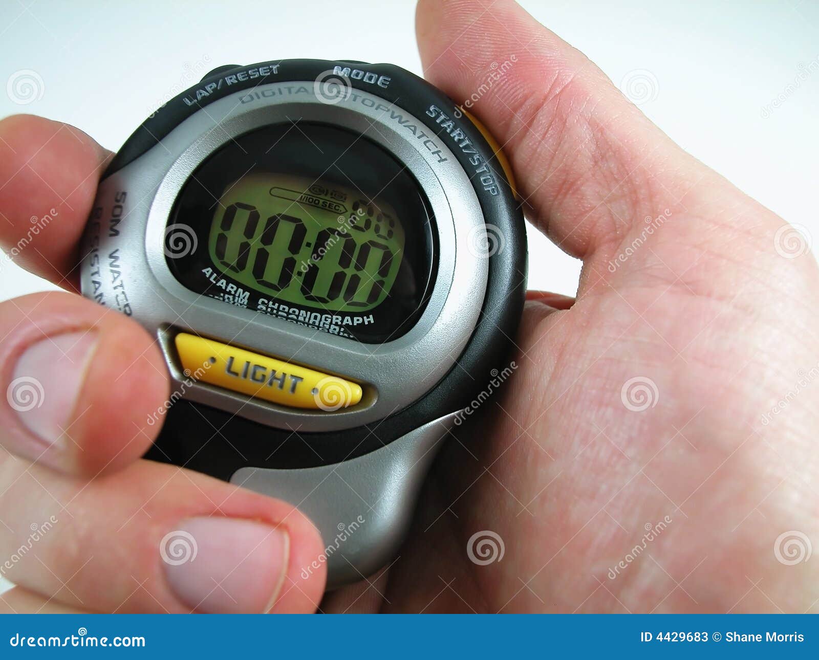Hand with Digital Stop Watch Stock Image - Image of stop, athlete: 4429683