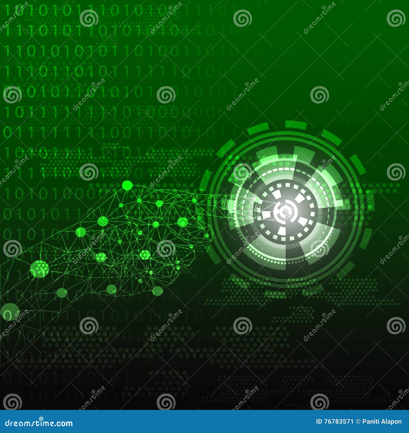 Hand Digital Tech Abstract Background Stock Vector - Illustration of ...