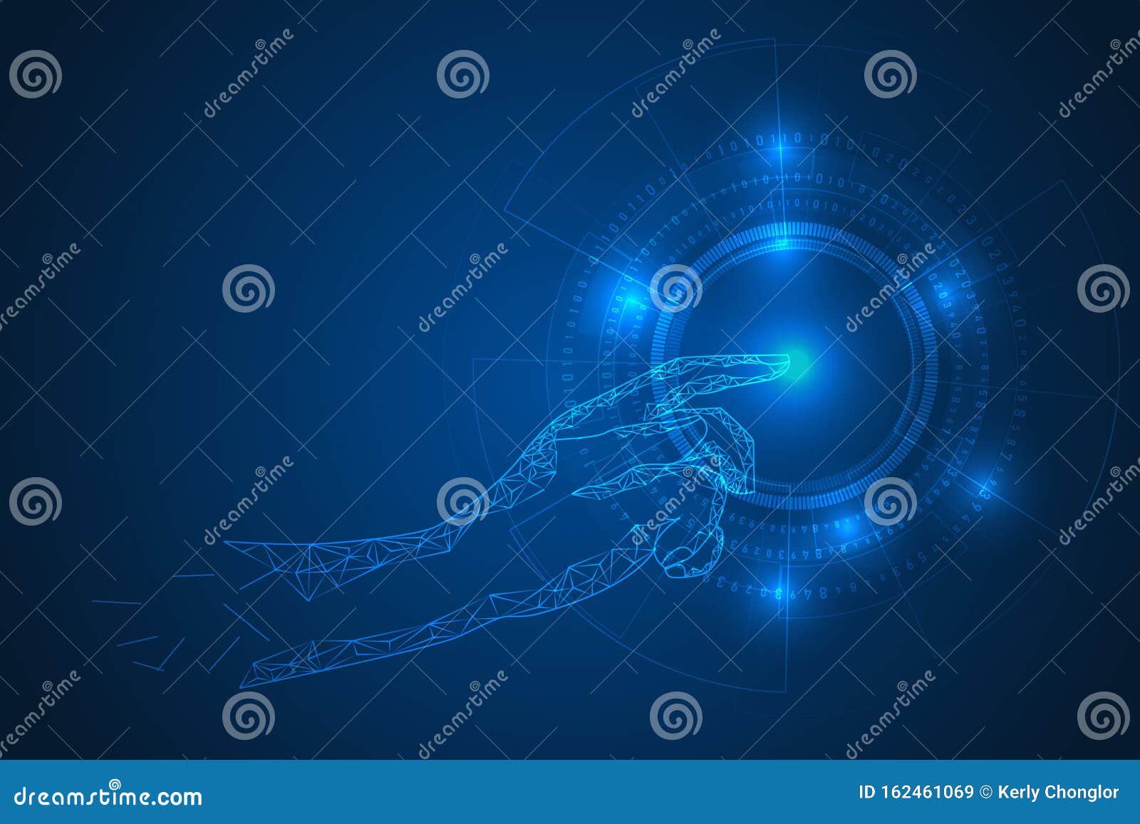 Touch Intelligence Technology Abstract Background Stock Illustration ...