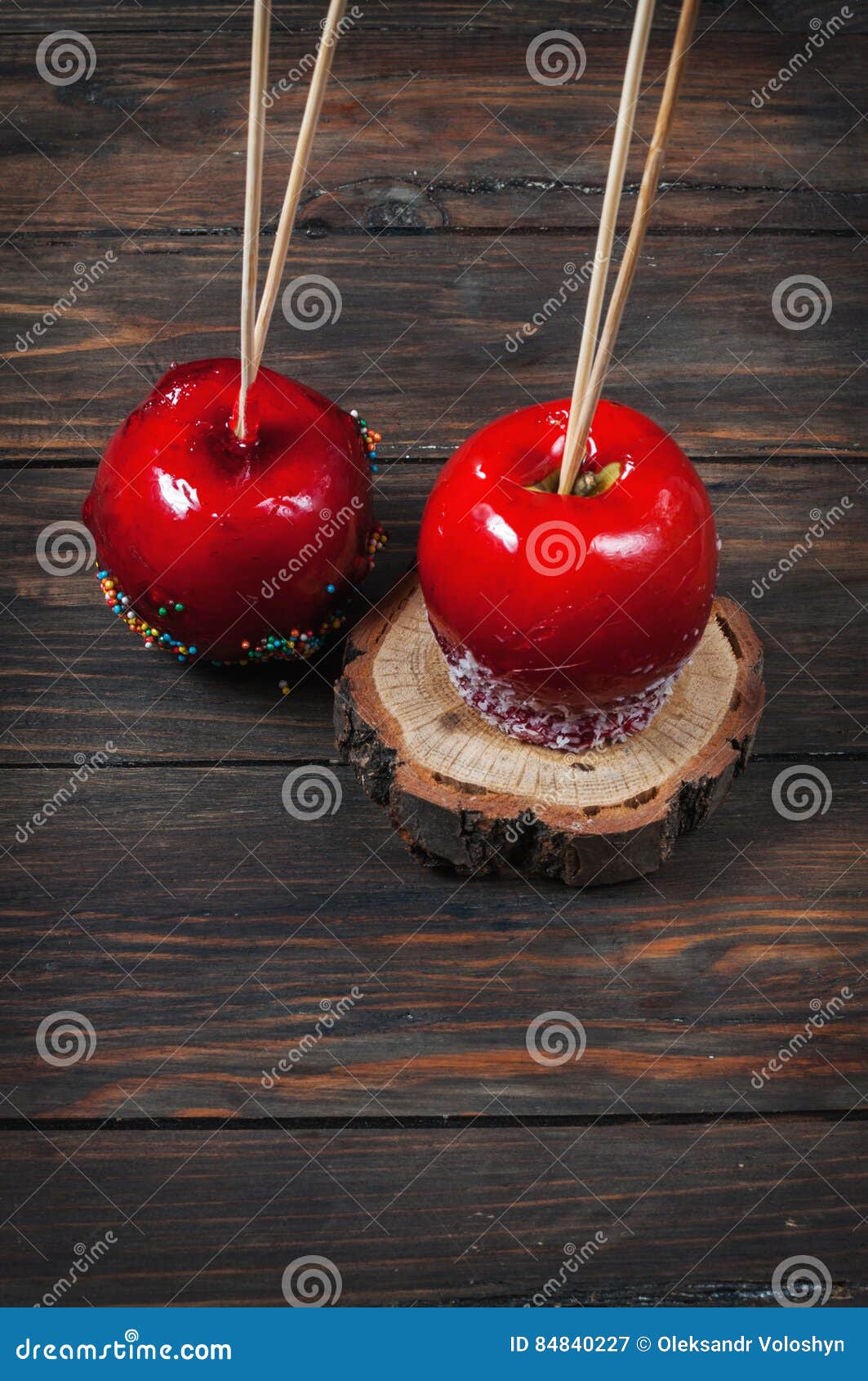 Hand Dipped Caramel Apple Covered with Multi Color Sprinkles Stock ...