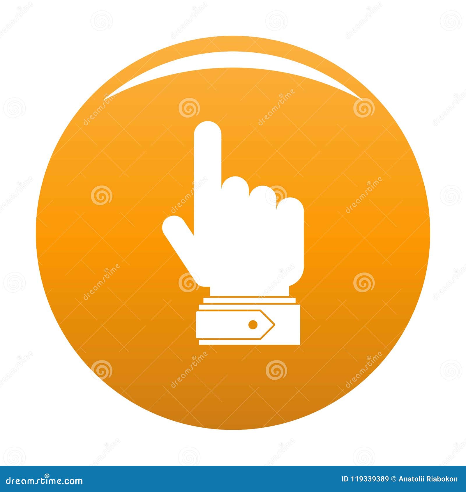 Hand Direction Icon Vector Orange Stock Vector - Illustration of human ...