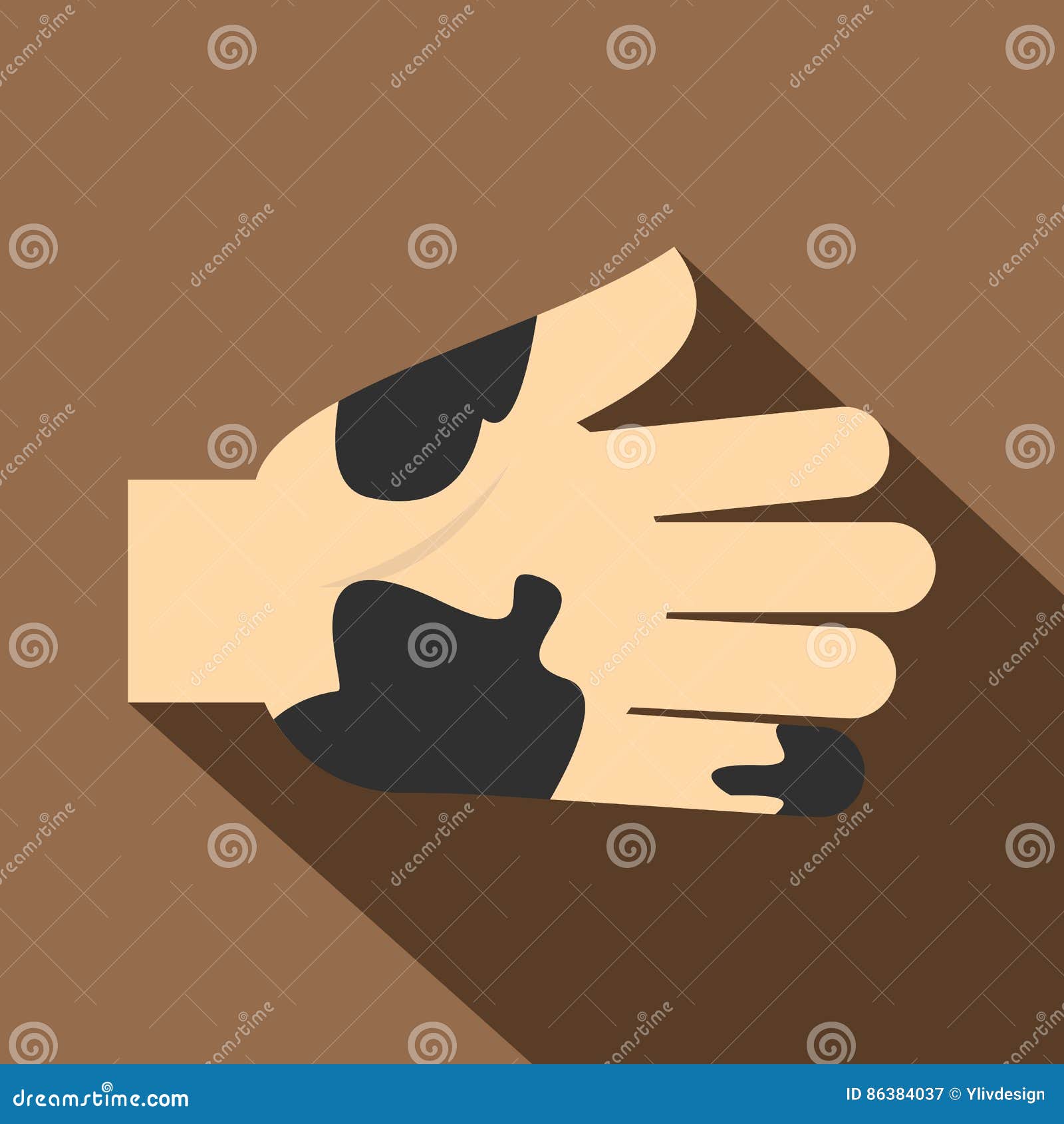 Hand with Dirty Stains Icon, Flat Style Stock Vector - Illustration of ...