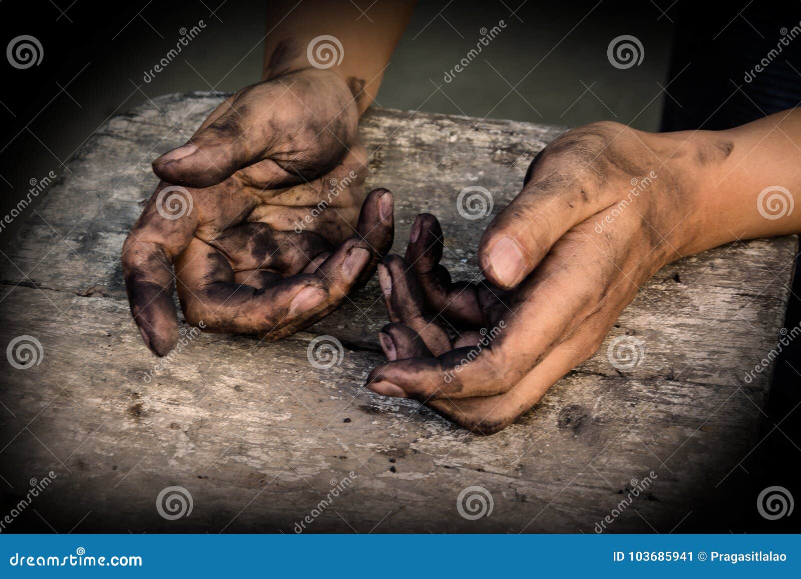 Hand Dirty of Worker after Working Stock Image - Image of fingers ...