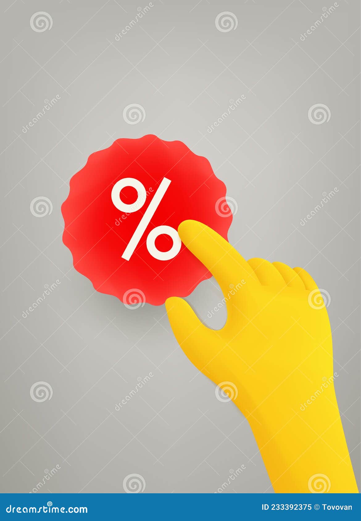 Hand Discount Badge, Comic 3d Style Illustration Stock Vector ...