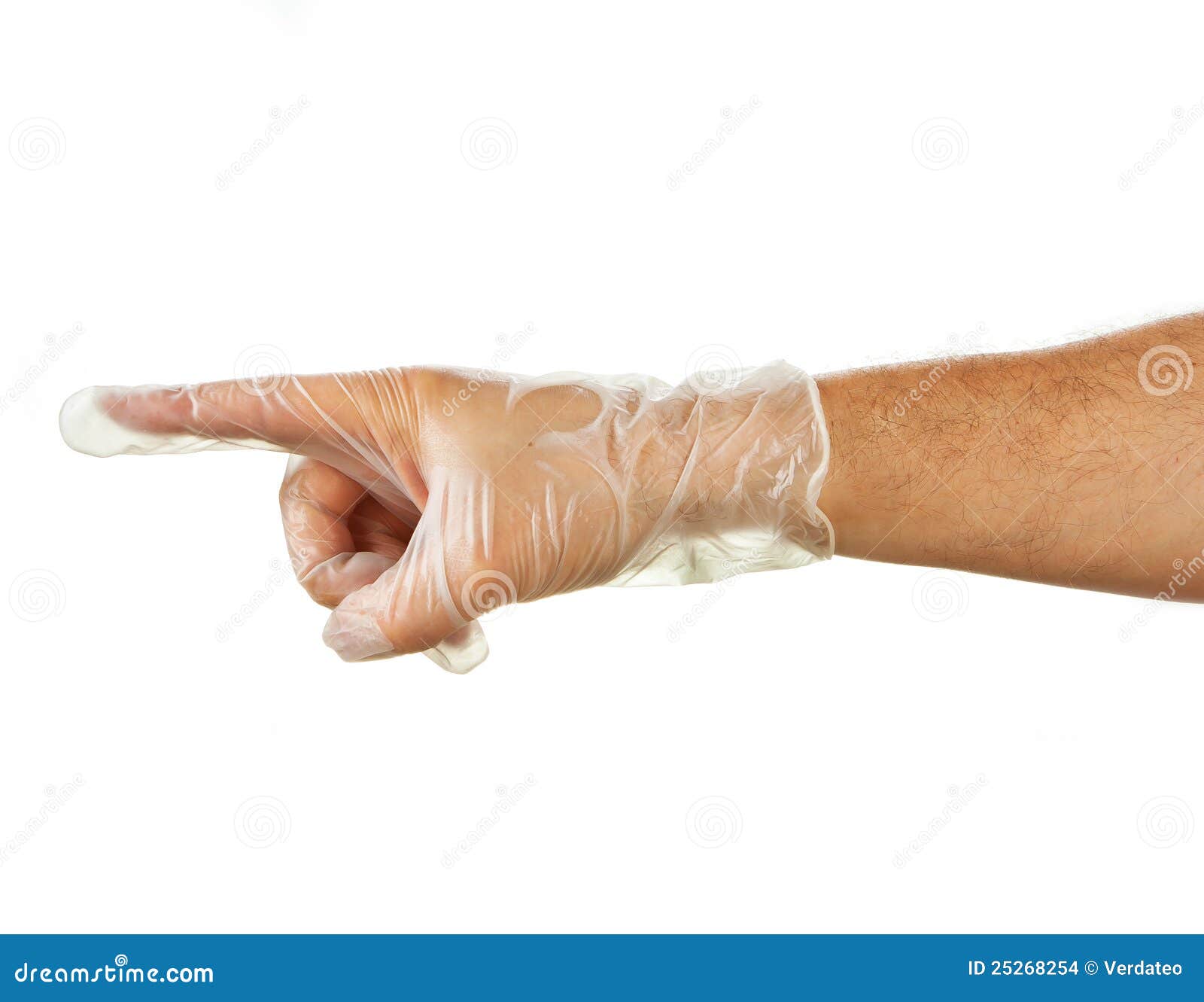 Hand in Disposable Glove Pointing with Finger Stock Photo - Image of ...