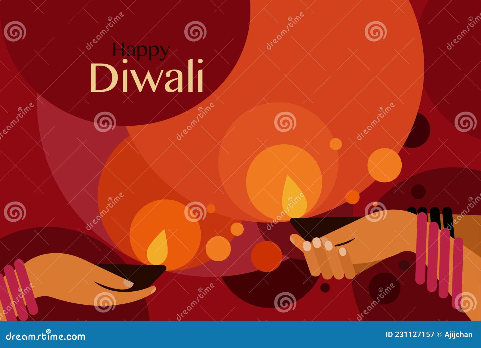 Hands Holding Diwali Oil Lamps Stock Vector - Illustration of bride ...