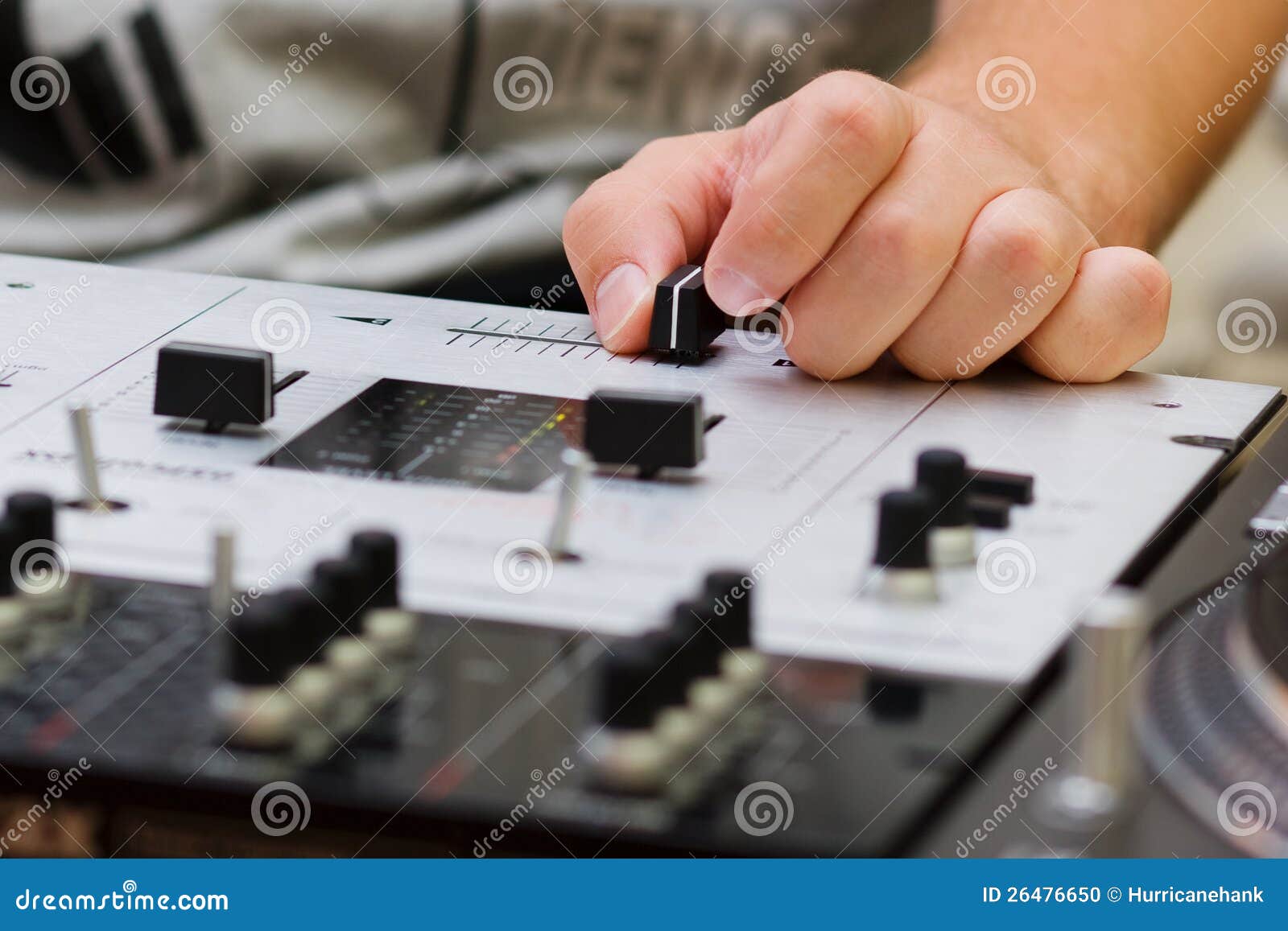 Hand of a Dj Adjusting the Crossfader Stock Photo - Image of audio ...