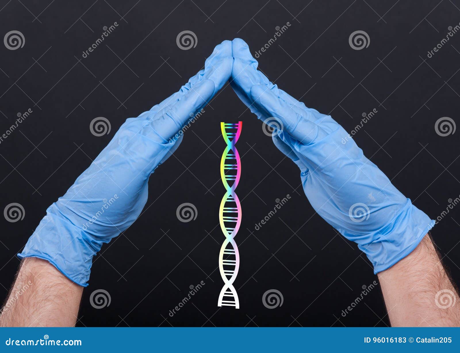 Hand of Doctor Holding Dna Molecule Concept Stock Image - Image of ...