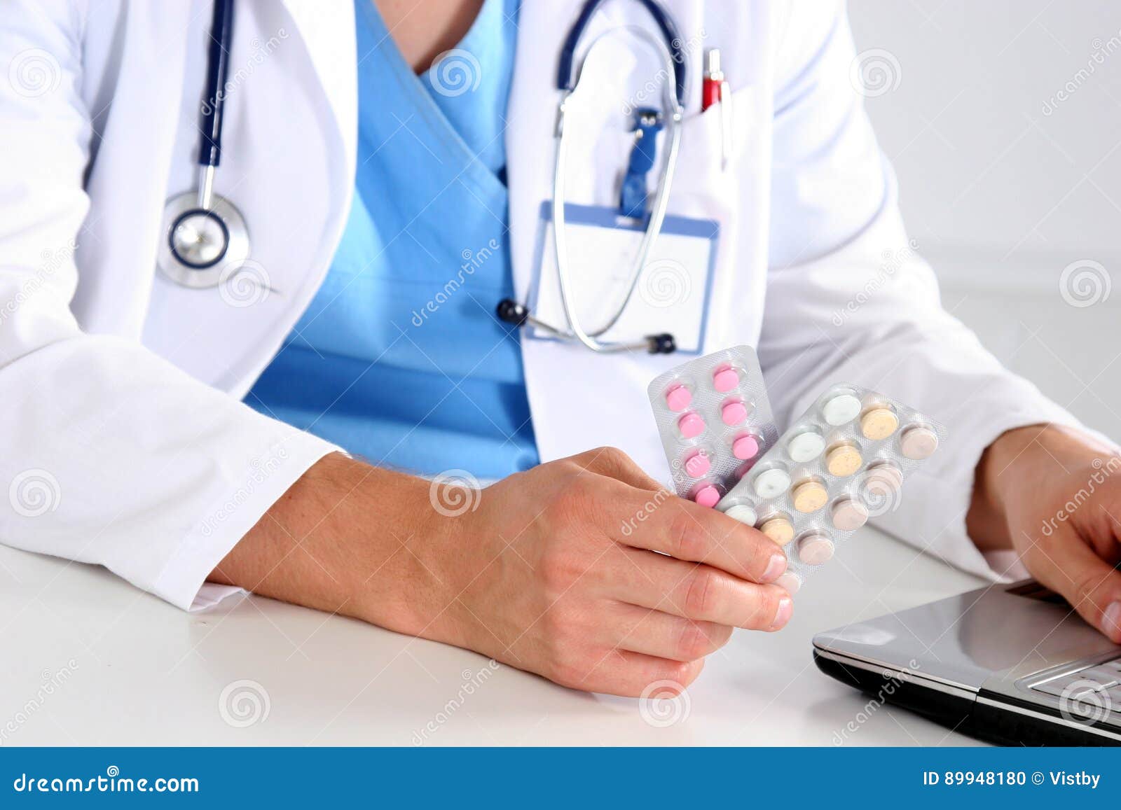 Hand Of Doctors Holding Many Different Pills. Placebo Drugs Concept ...