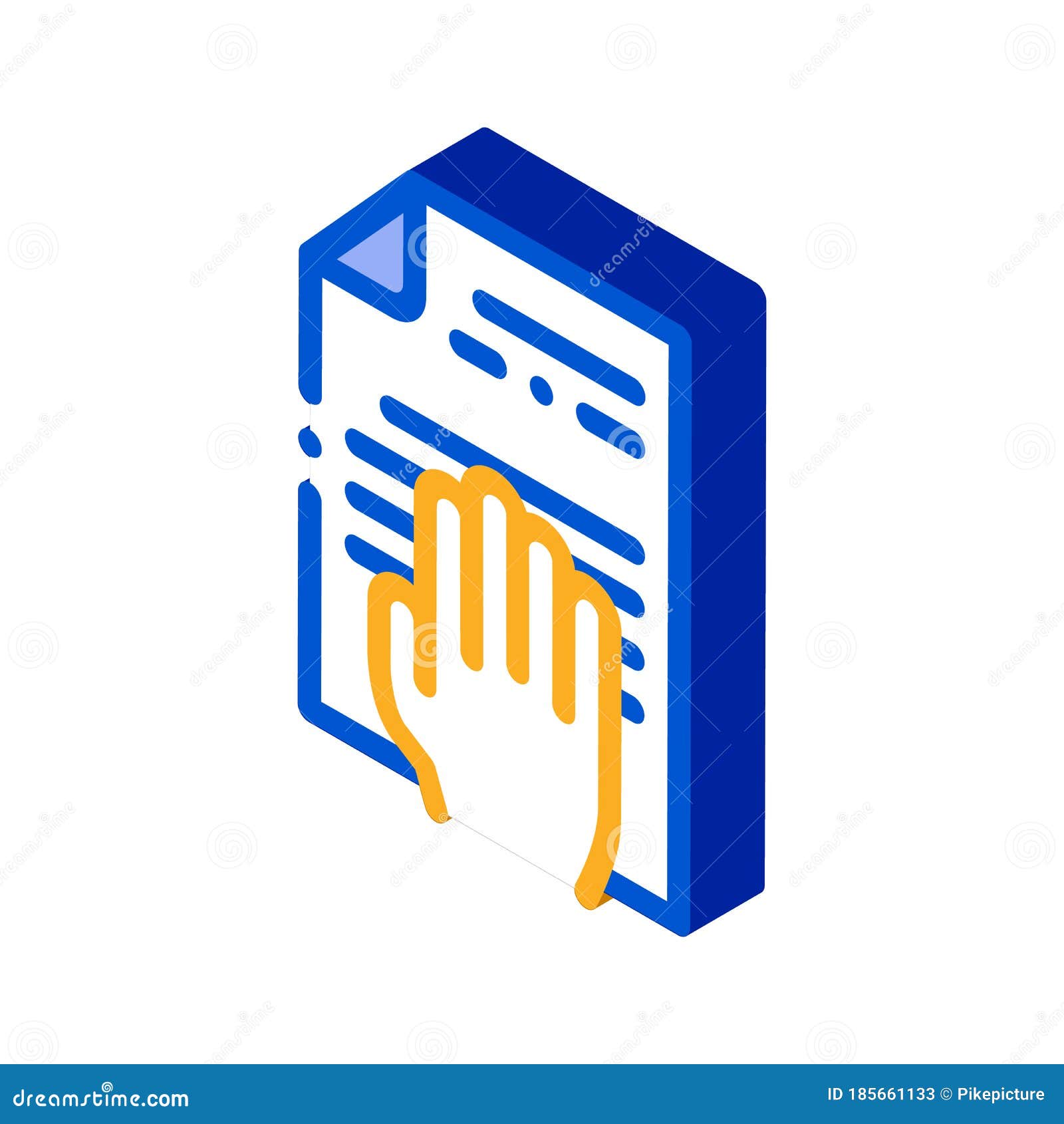Hand on Document Isometric Icon Vector Illustration Stock Vector ...
