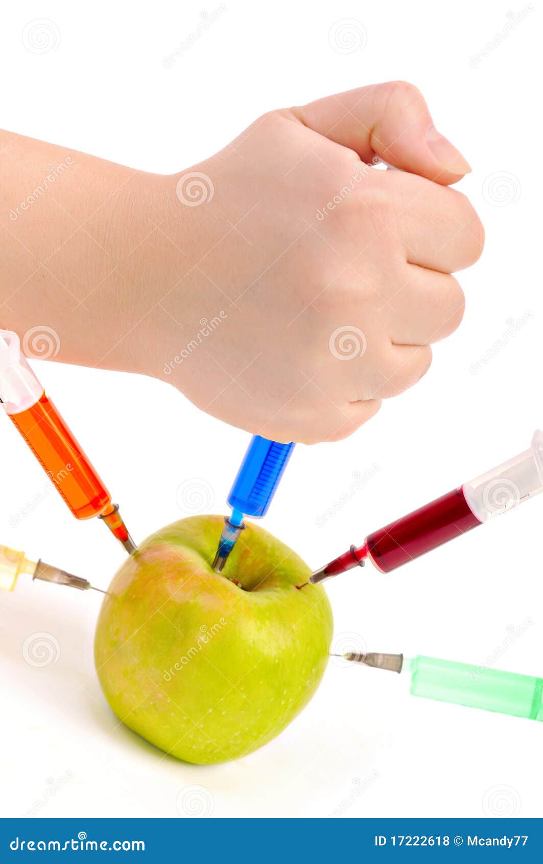 Hand Does an Injection in an Apple Stock Photo - Image of medical, hand ...