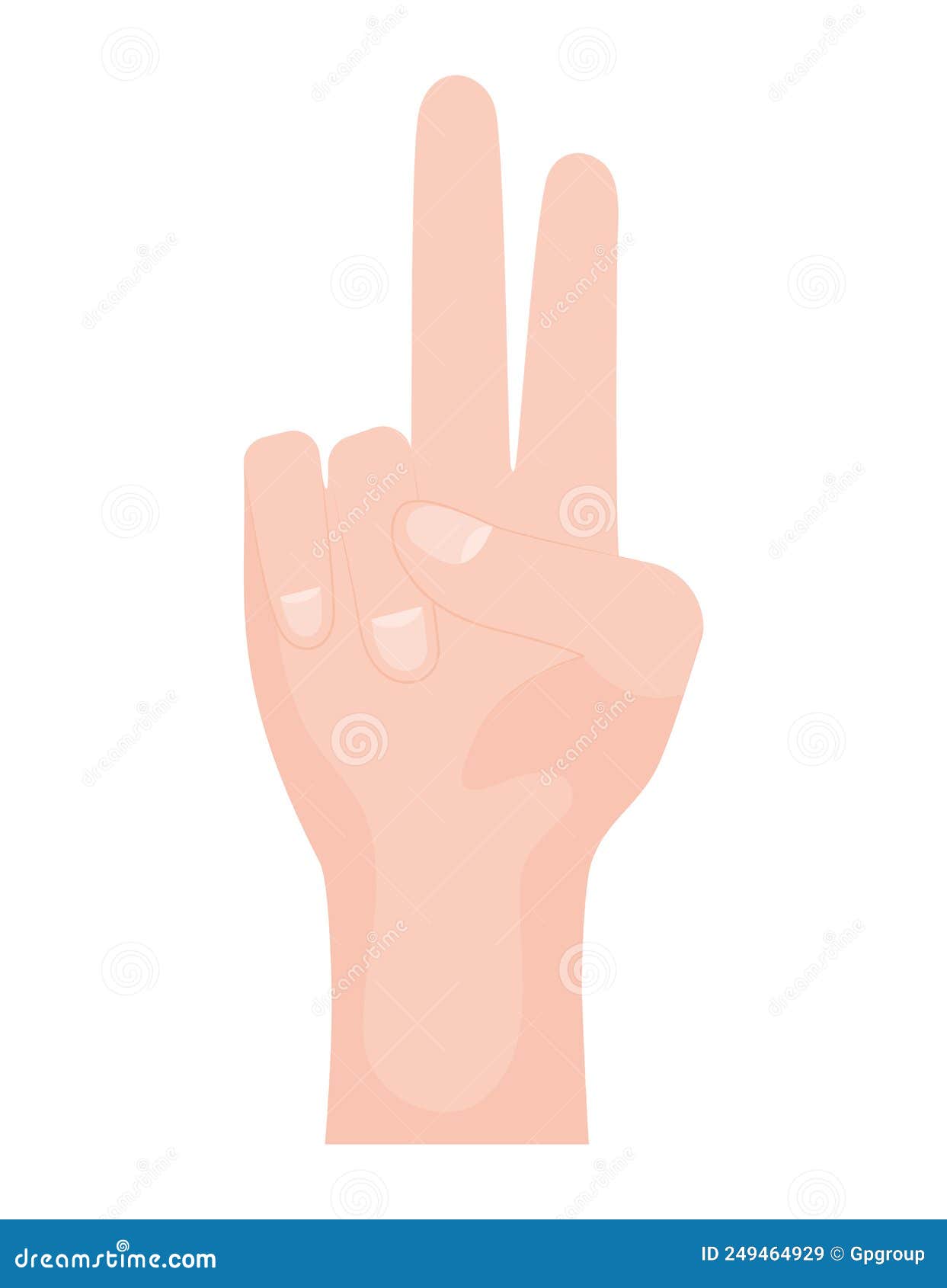 Hand doing peace sign stock vector. Illustration of vector - 249464929