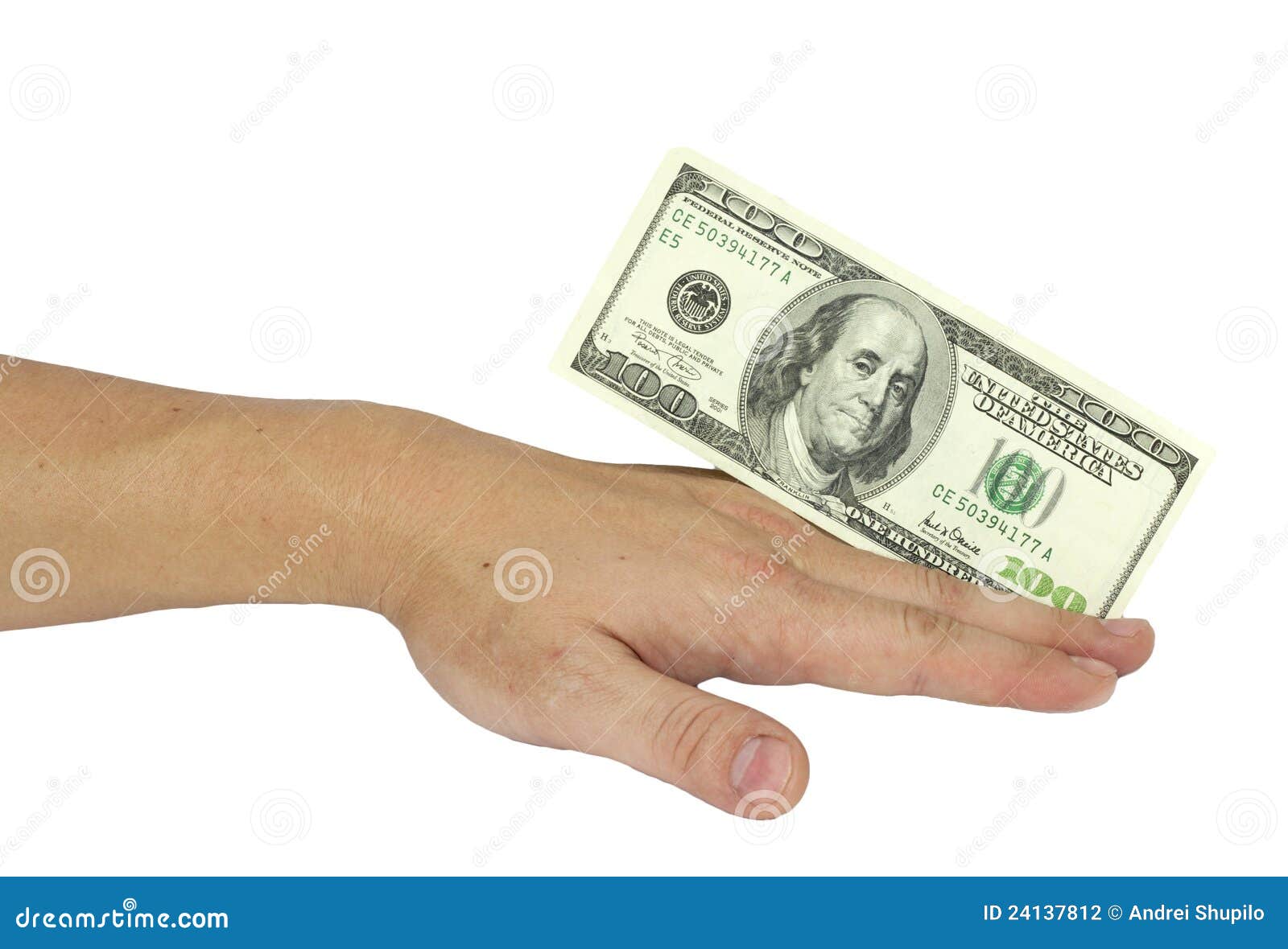 Hand with dollar banknotes stock photo. Image of gambling - 24137812