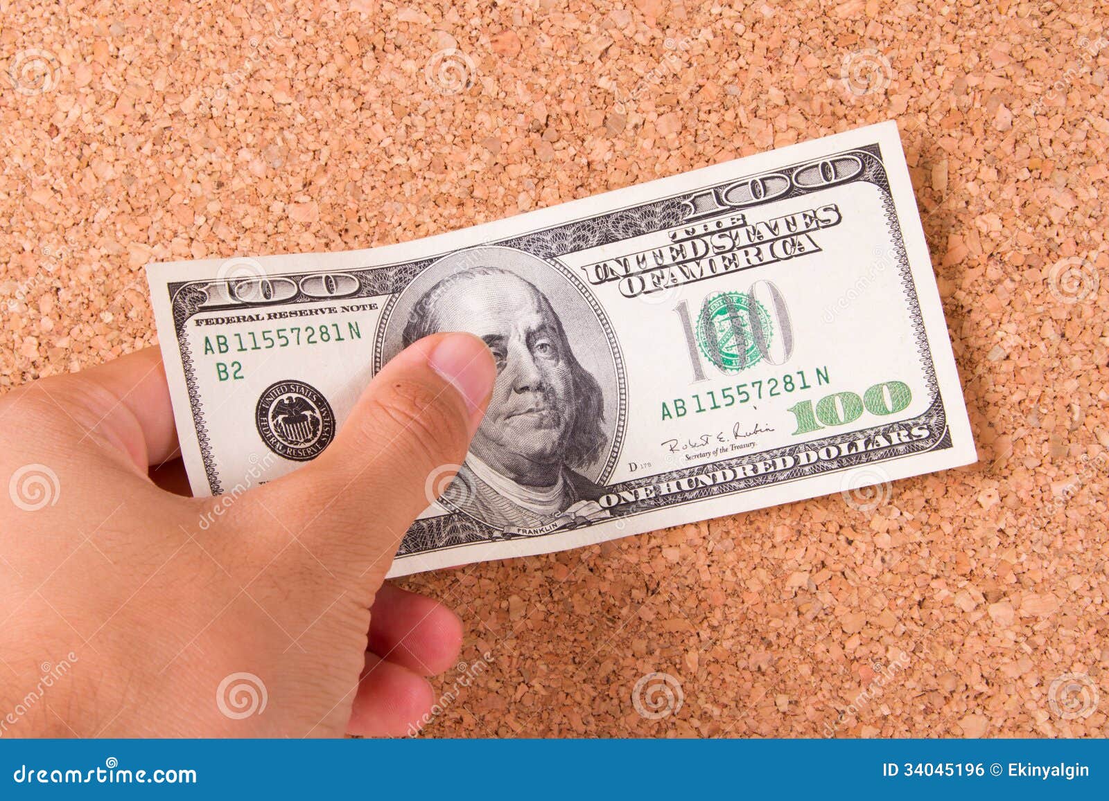 Hand and Dollar Bill stock photo. Image of gain, economy - 34045196
