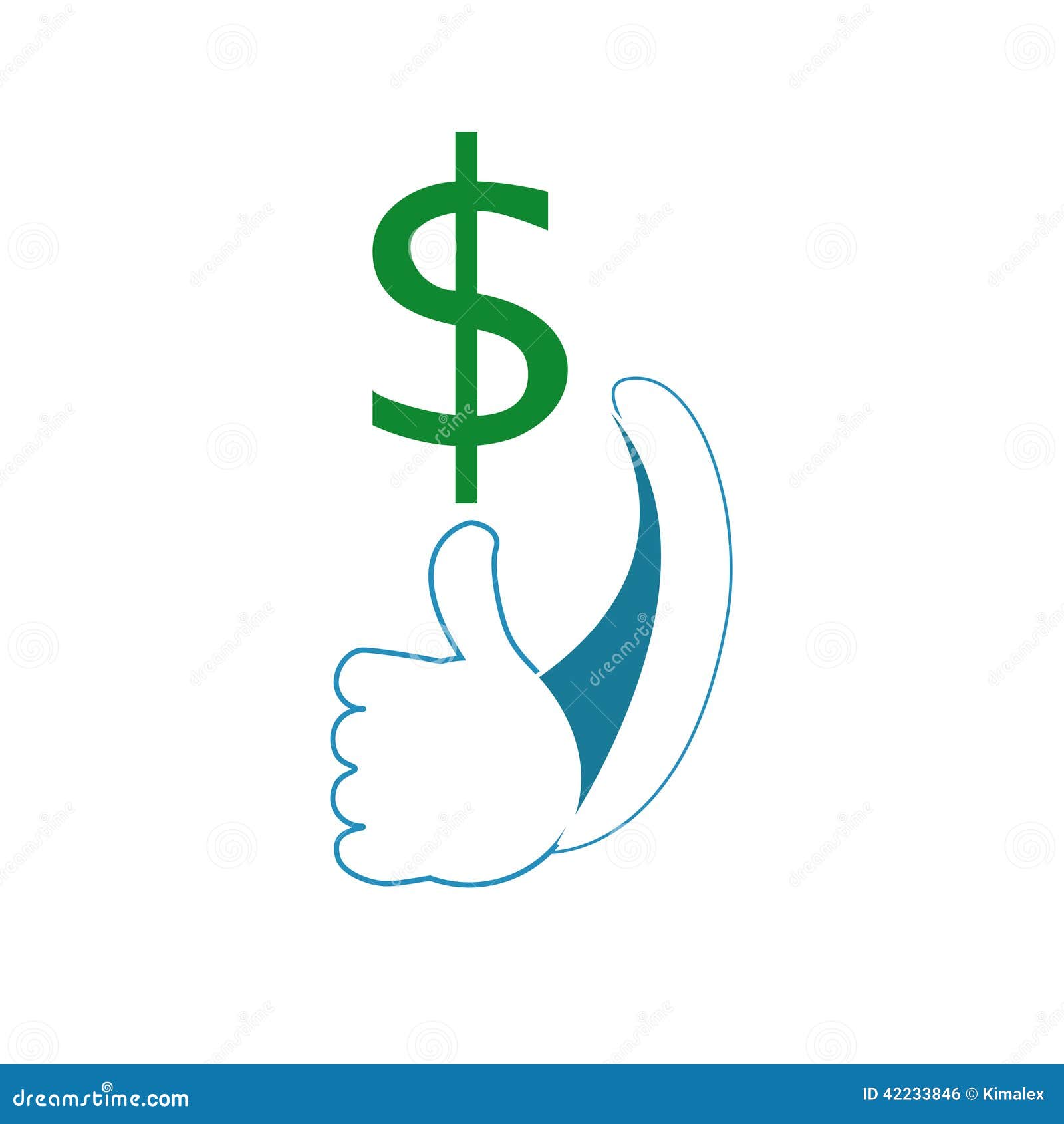 Hand with dollar stock vector. Illustration of body, shilouette - 42233846