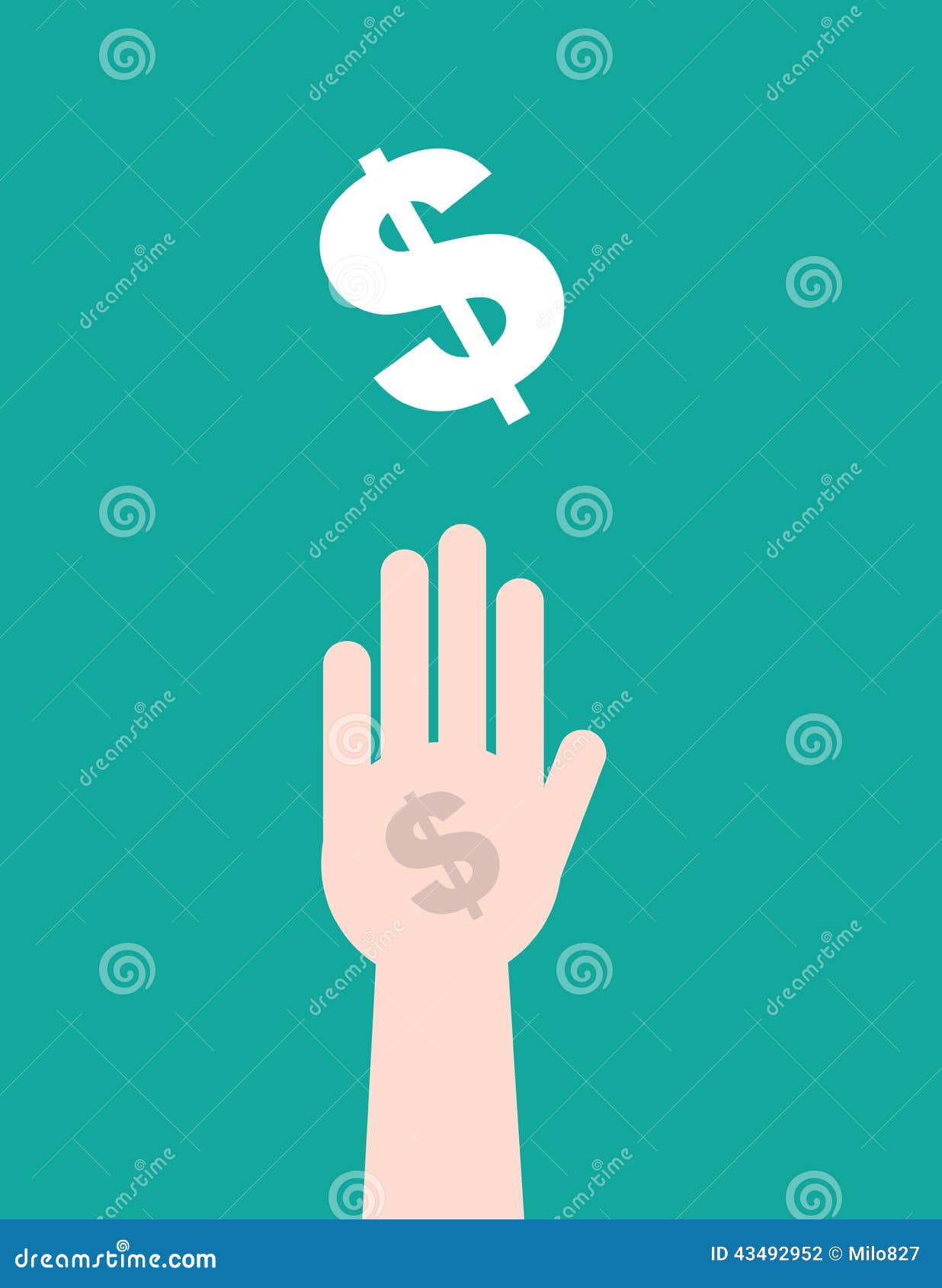 Hand Dollar Sign stock vector. Illustration of sign, determination ...