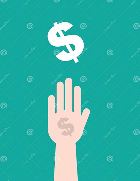 Hand Dollar Sign stock vector. Illustration of sign, determination ...