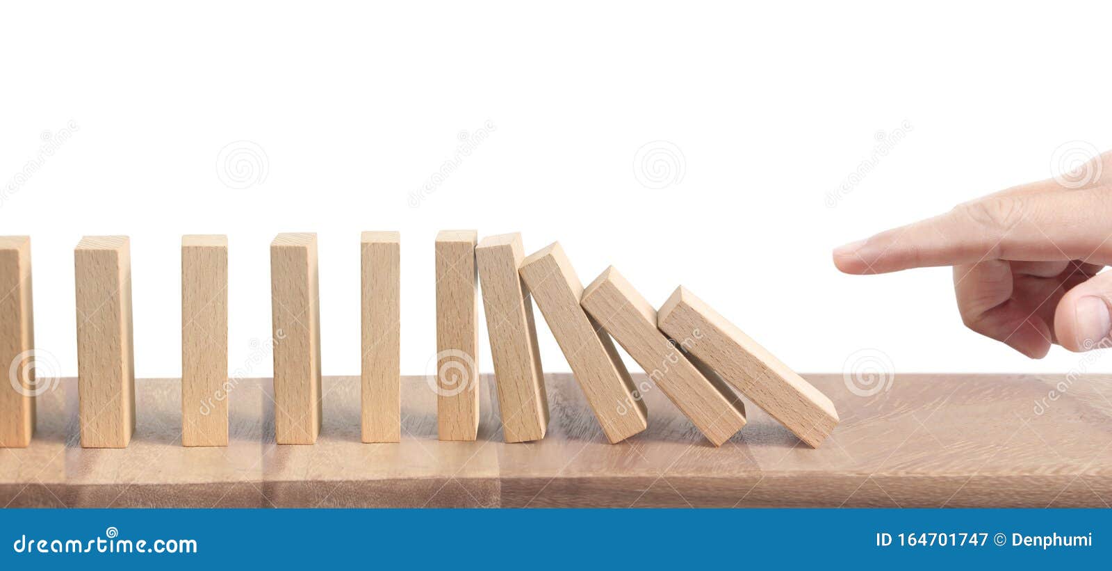 Hand and Domino Effect Stopped by Unique Stock Image - Image of effect ...