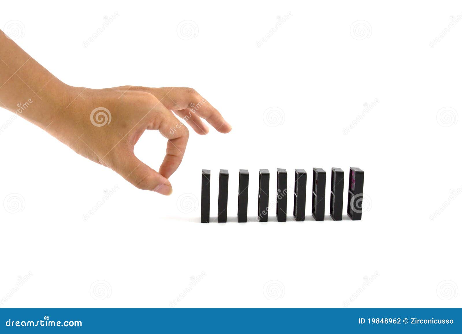 Hand and dominoes stock photo. Image of disaster, line - 19848962