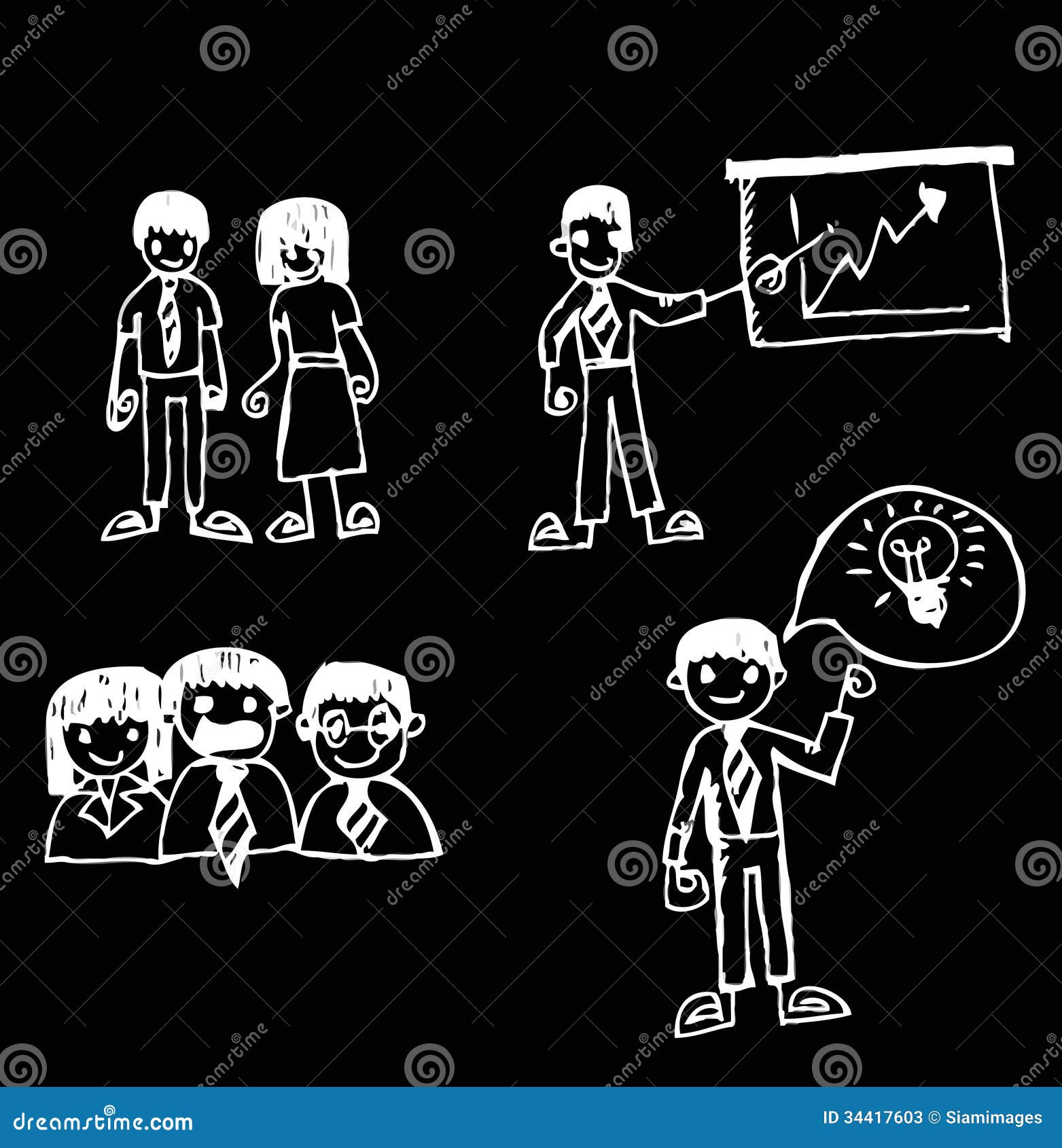 Hand Doodle Business Doodles Stock Illustration - Illustration of ...