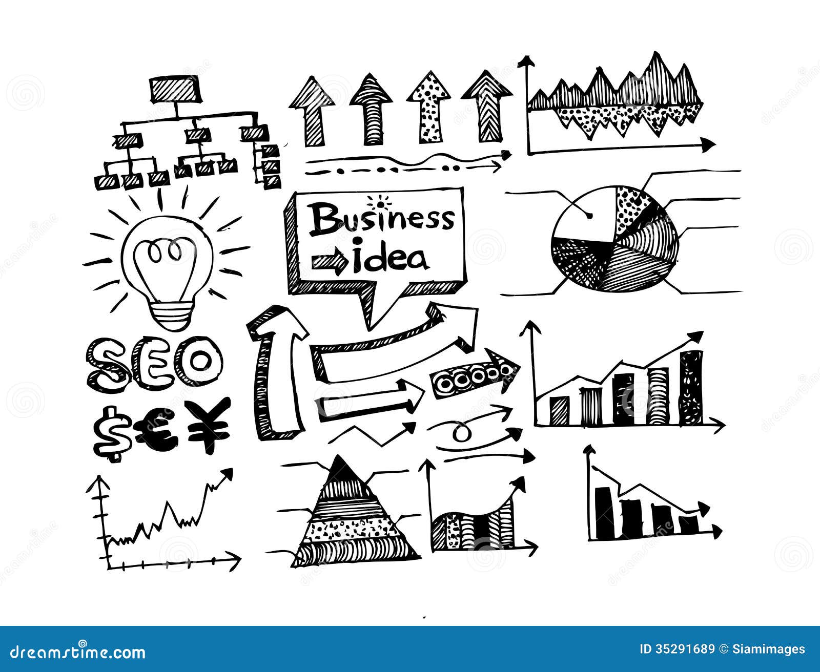 Hand Doodle Business Doodles Stock Illustration - Illustration of ...