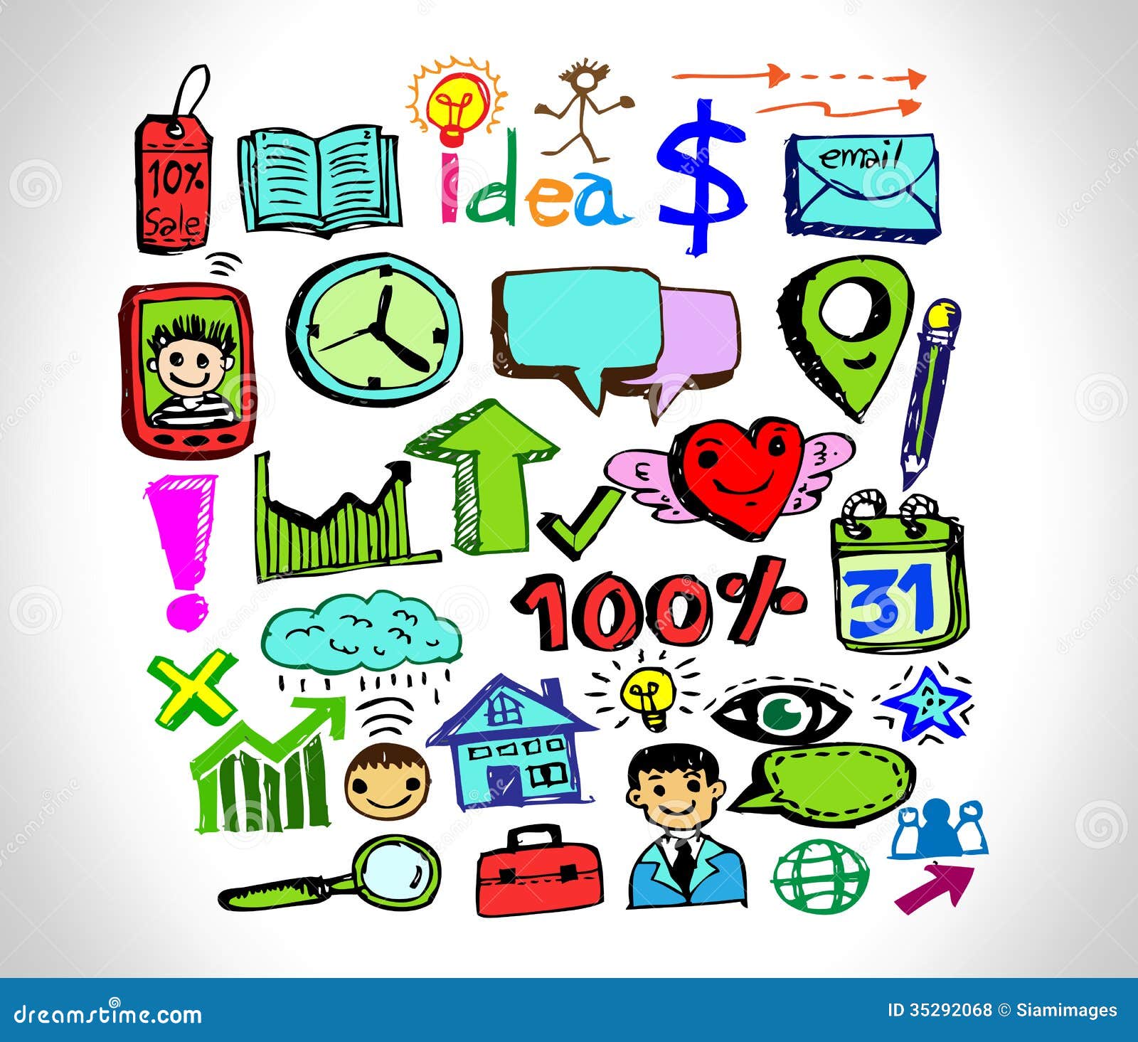 Hand Doodle Business Doodles Stock Illustration - Illustration of ...