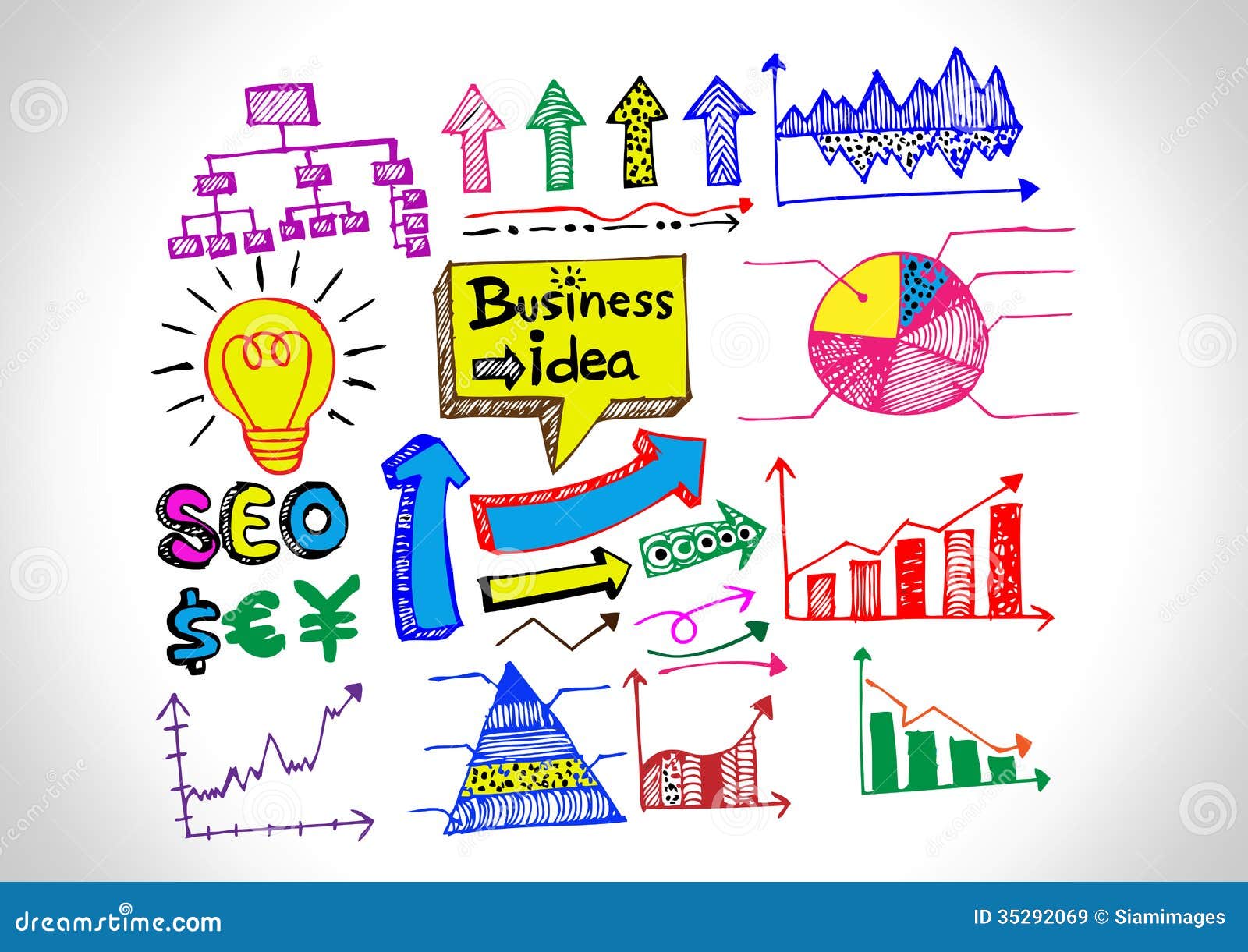 Hand Doodle Business Doodles Stock Illustration - Illustration of ...