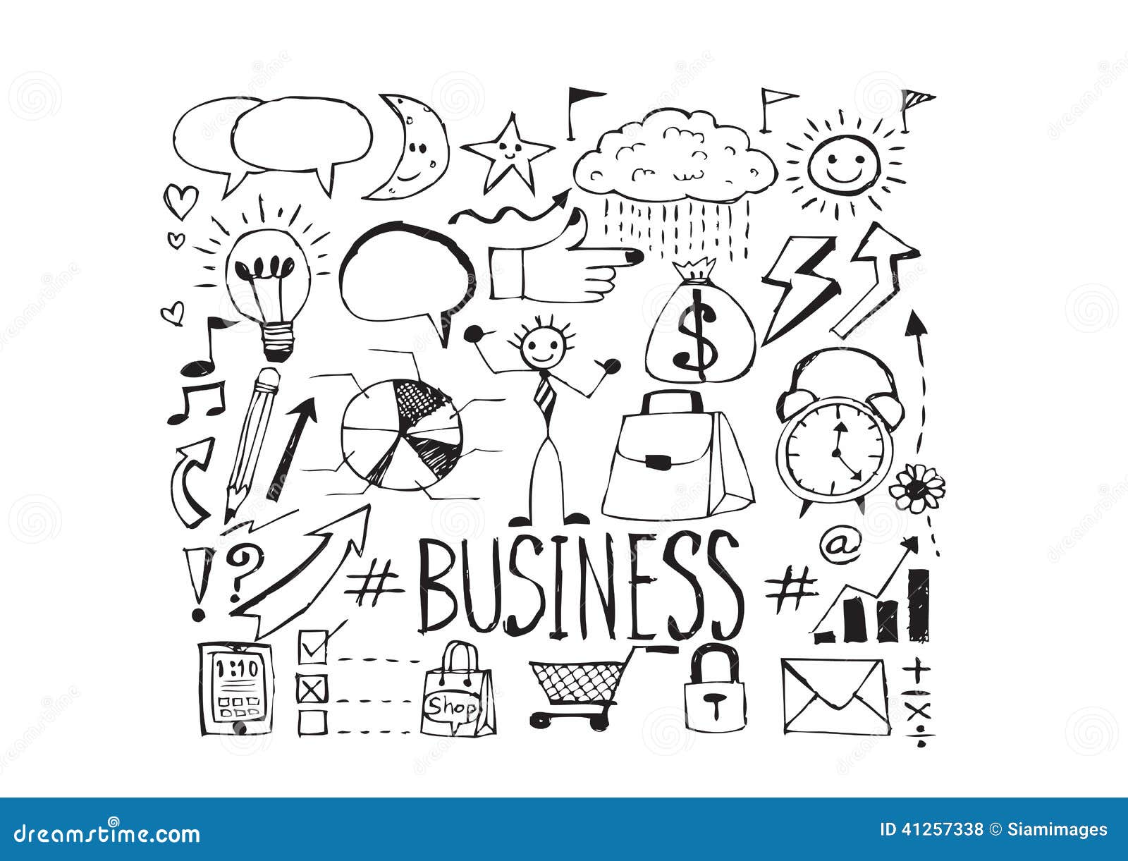 Doodle Business People For Infographics On Vector Illustration ...