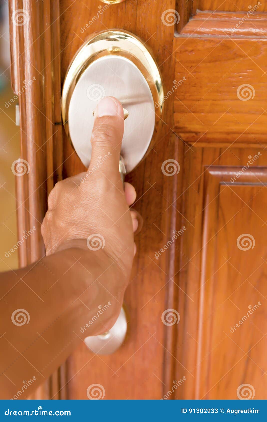 Hand and the door handle stock image. Image of handle - 91302933