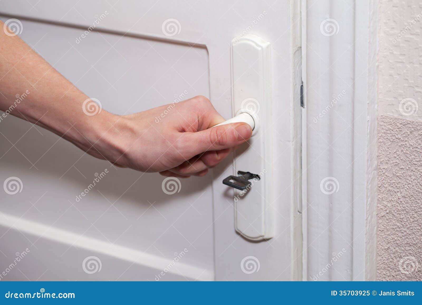 Hand and door. stock image. Image of metal, finger, exit - 35703925
