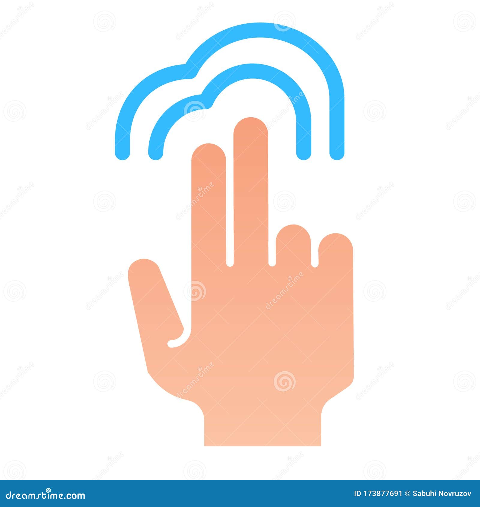 Hand Double Click Line Icon. Double Tap Vector Illustration Isolated On ...