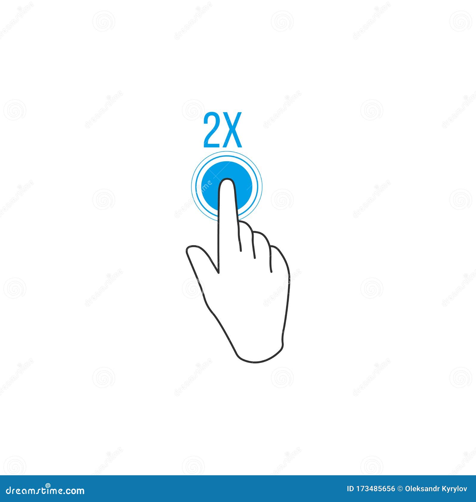 Hand Double Tapping Gesture with One Finger Icon Isolated on White ... Hand Double Tapping Gesture with One Finger Icon Isolated on White ...
