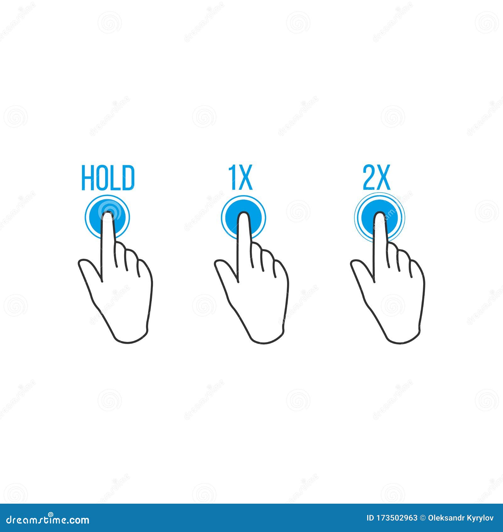 Hand Double Tapping, One Click, and Hold Gesture with One Finger Icon ... Hand Double Tapping, One Click, and Hold Gesture with One Finger Icon ...