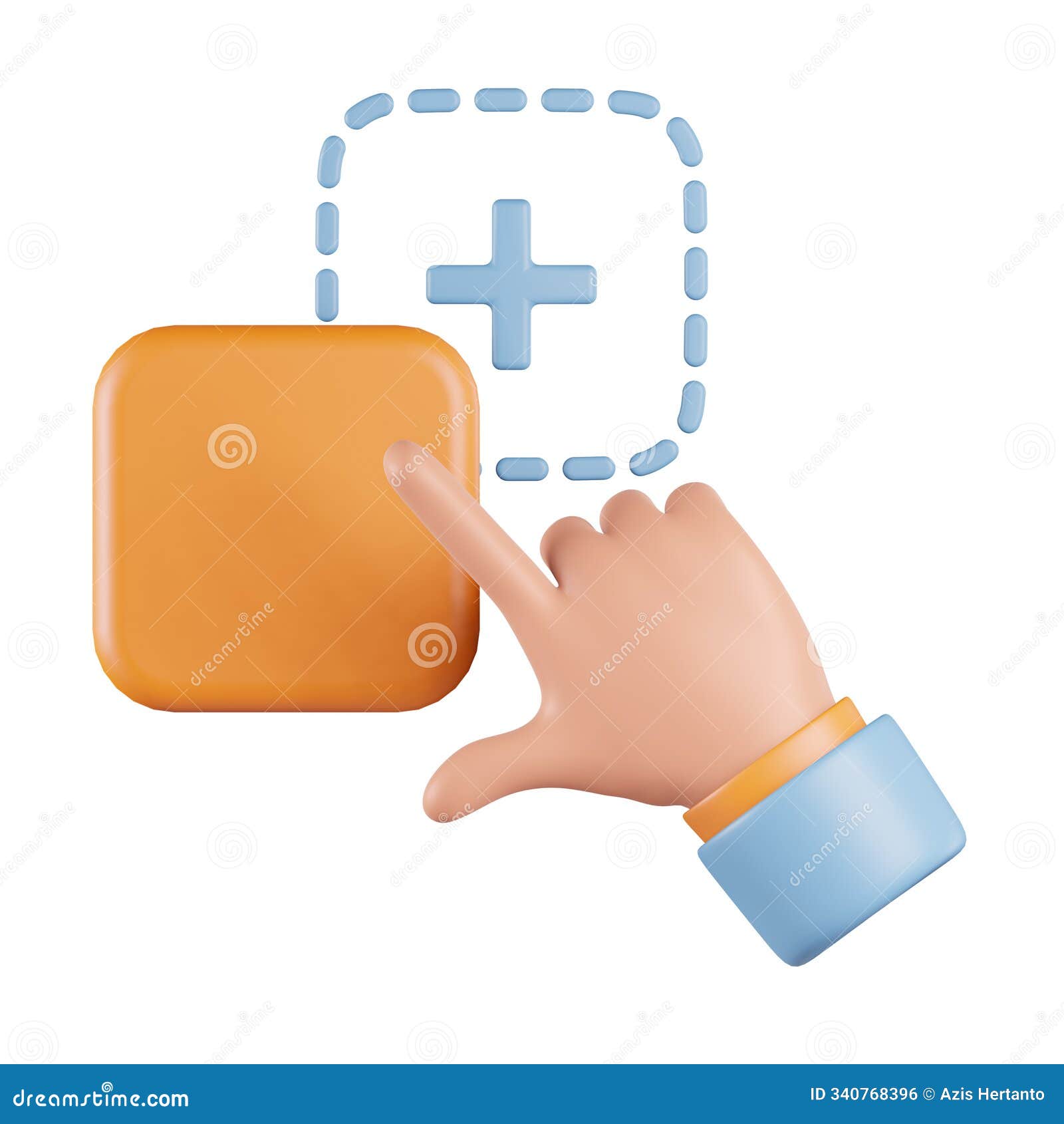 Hand Drag and Drop Add 3D Icon Illustration Stock Illustration ...
