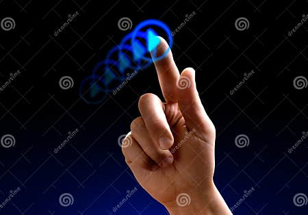 Hand Dragging on Touchscreen Stock Image - Image of high, hand: 14784741