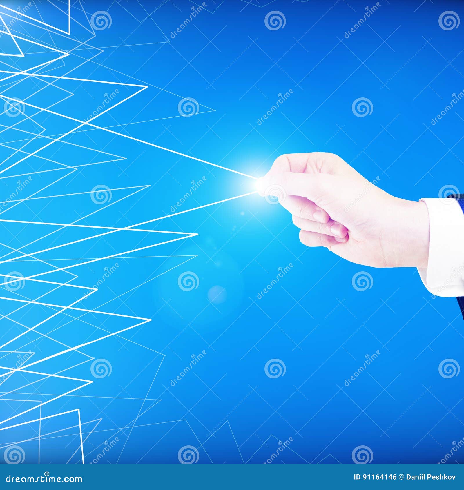 Hand Dragging Triangular Pattern Stock Photo - Image of bright, energy ...