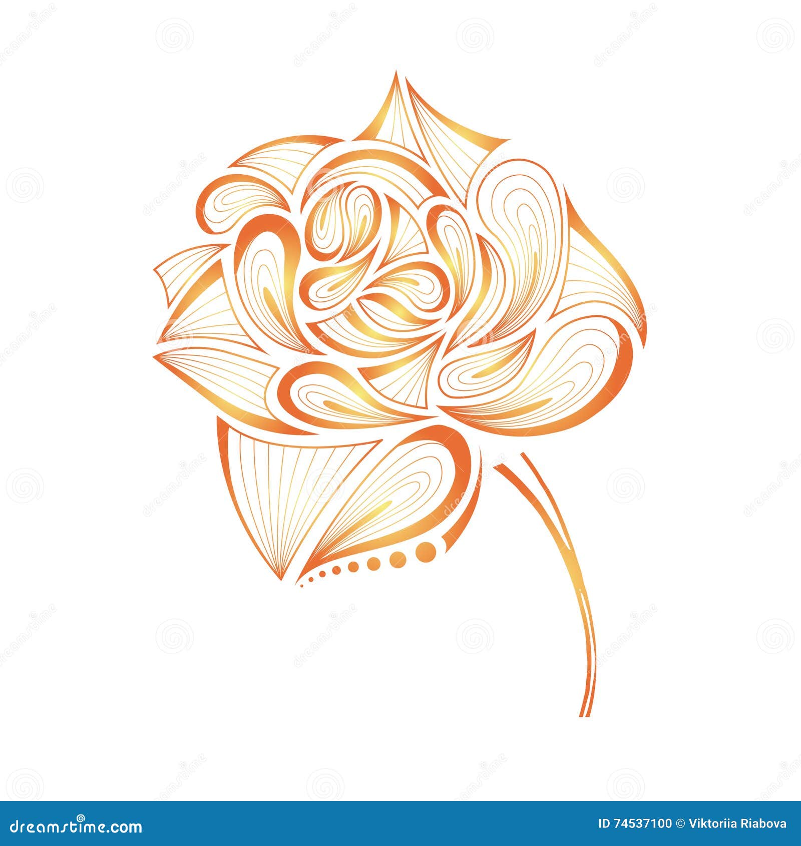 Hand Draw Abstract Rose. Vector Illustration Stock Illustration ...