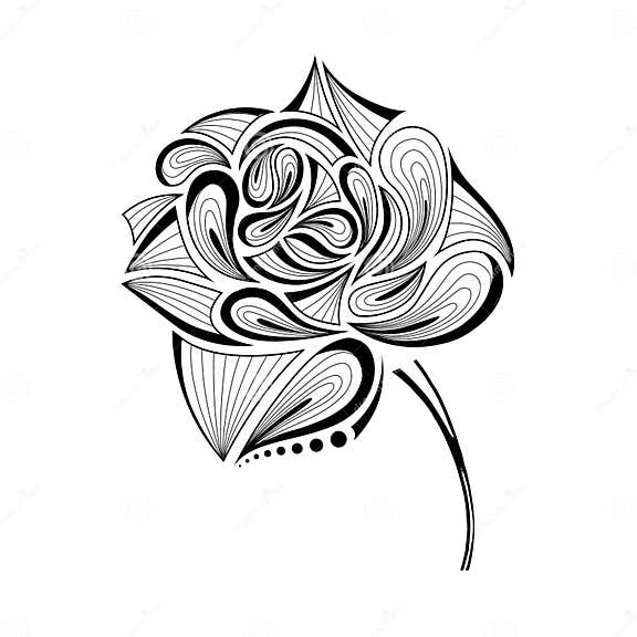Hand Draw Abstract Rose. Vector Illustration Stock Vector ...