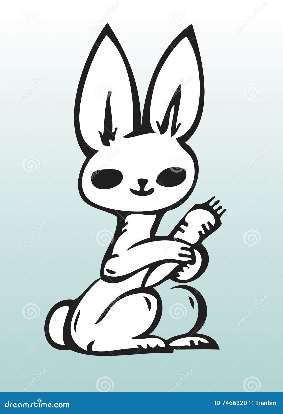 Hand draw animal rabbit stock vector. Illustration of furry - 7466320