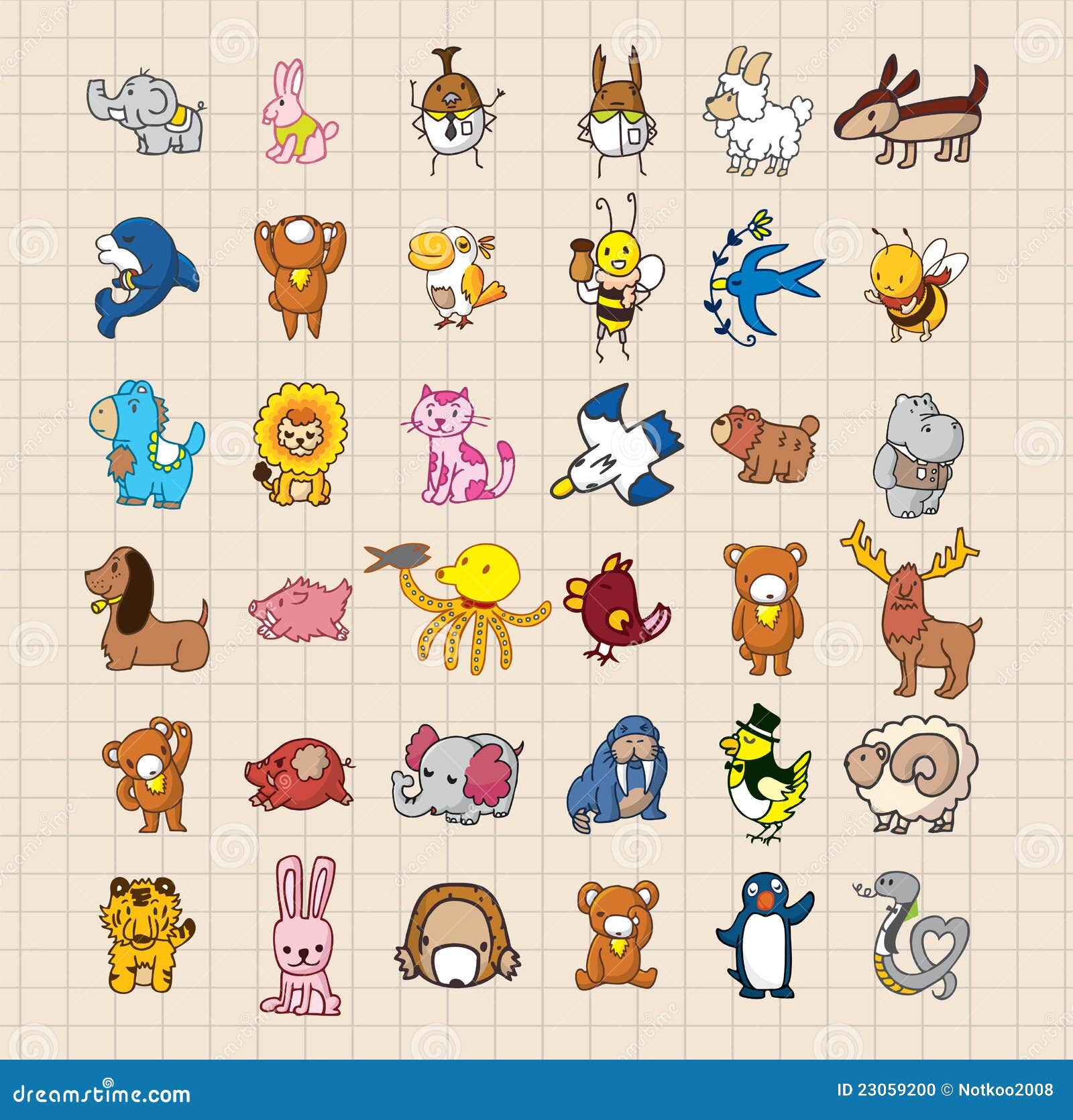 Hand draw animal set stock vector. Illustration of goat - 23059200