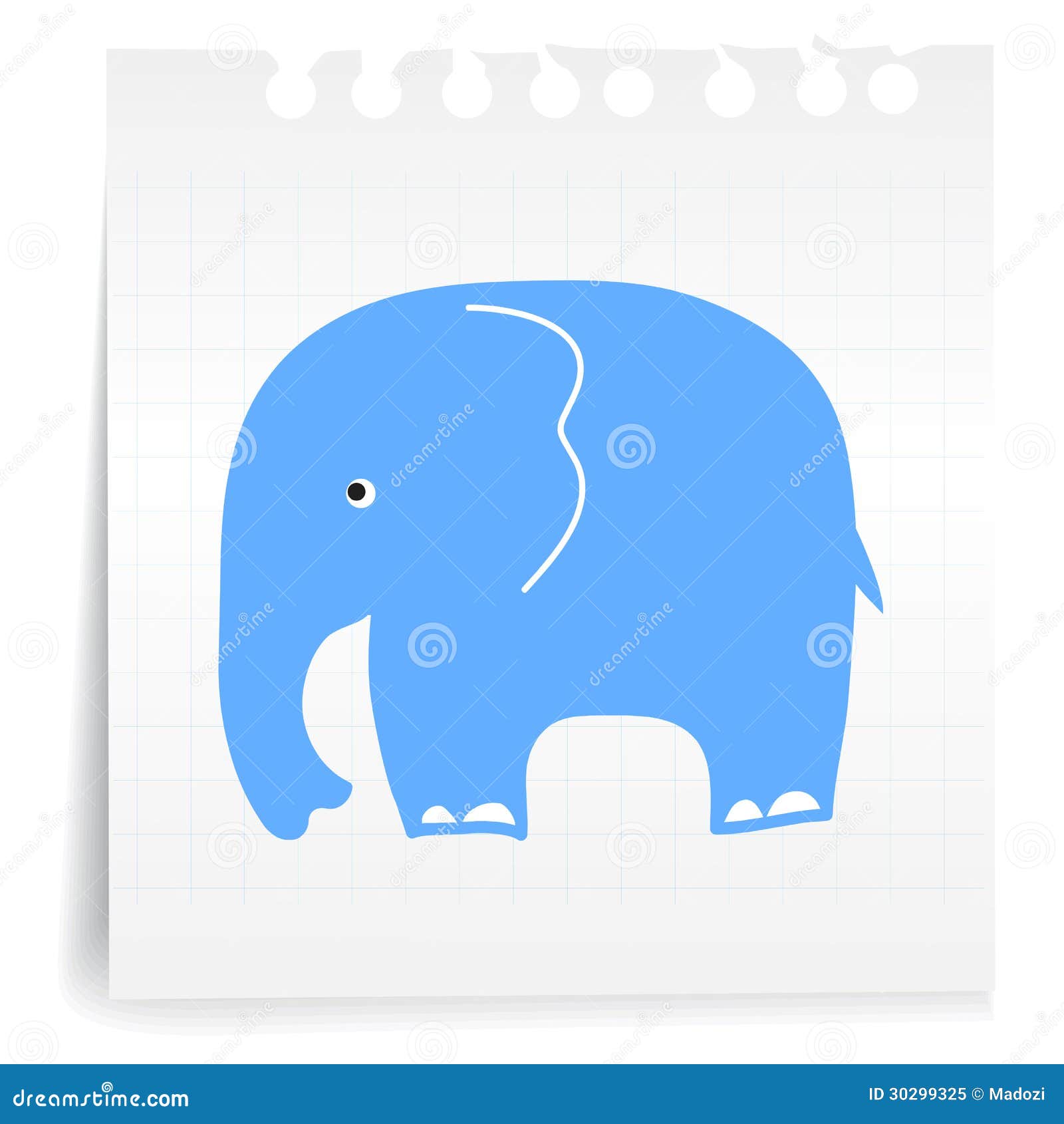 Blue Elephant on Paper Note Stock Vector - Illustration of design ...