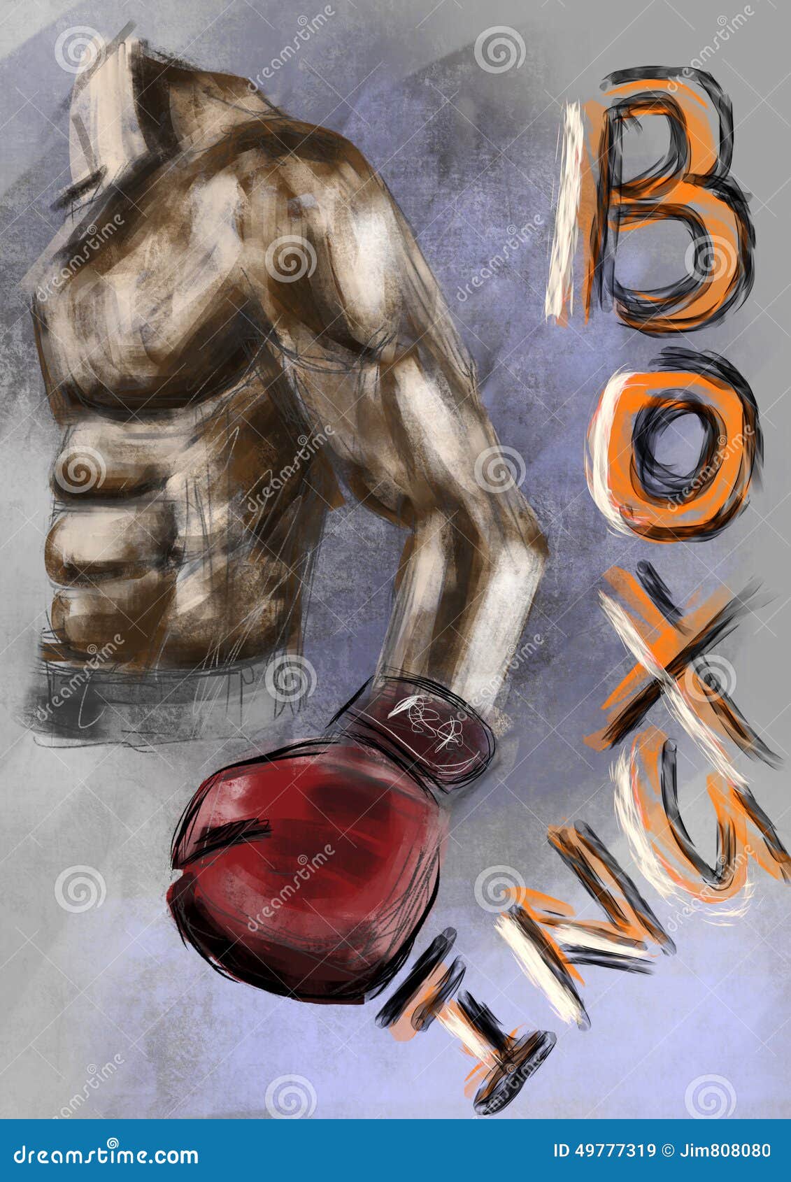 Hand draw boxing stock illustration. Illustration of icon - 49777319