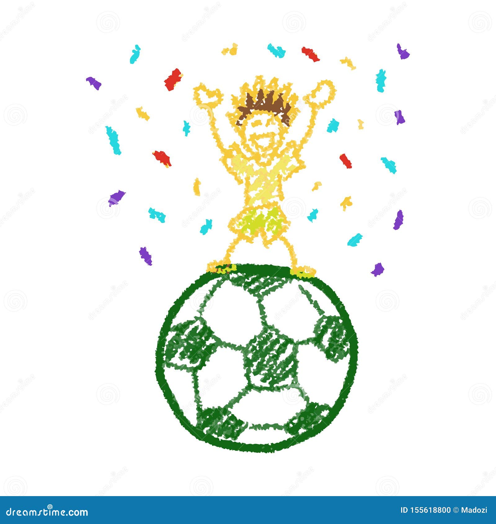 Hand Draw Boy Playing Soccer Isolated Illustration Stock Vector ...